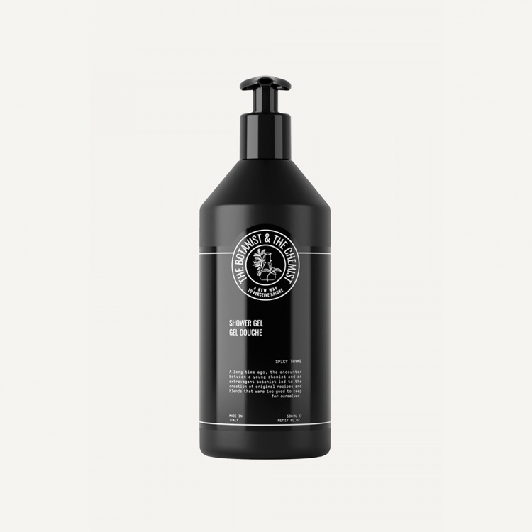 THE BOTANIST & THE CHEMIST SHOWER GEL, SPICY THYME IN A INVISIBLE 500ML